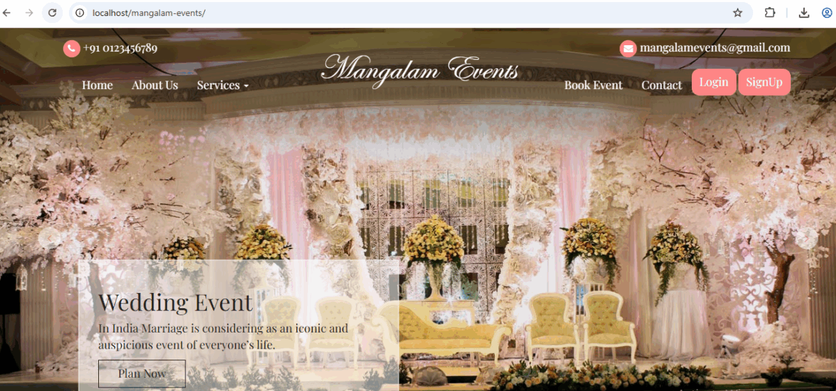 Event Management System Project in PHP & MySQL